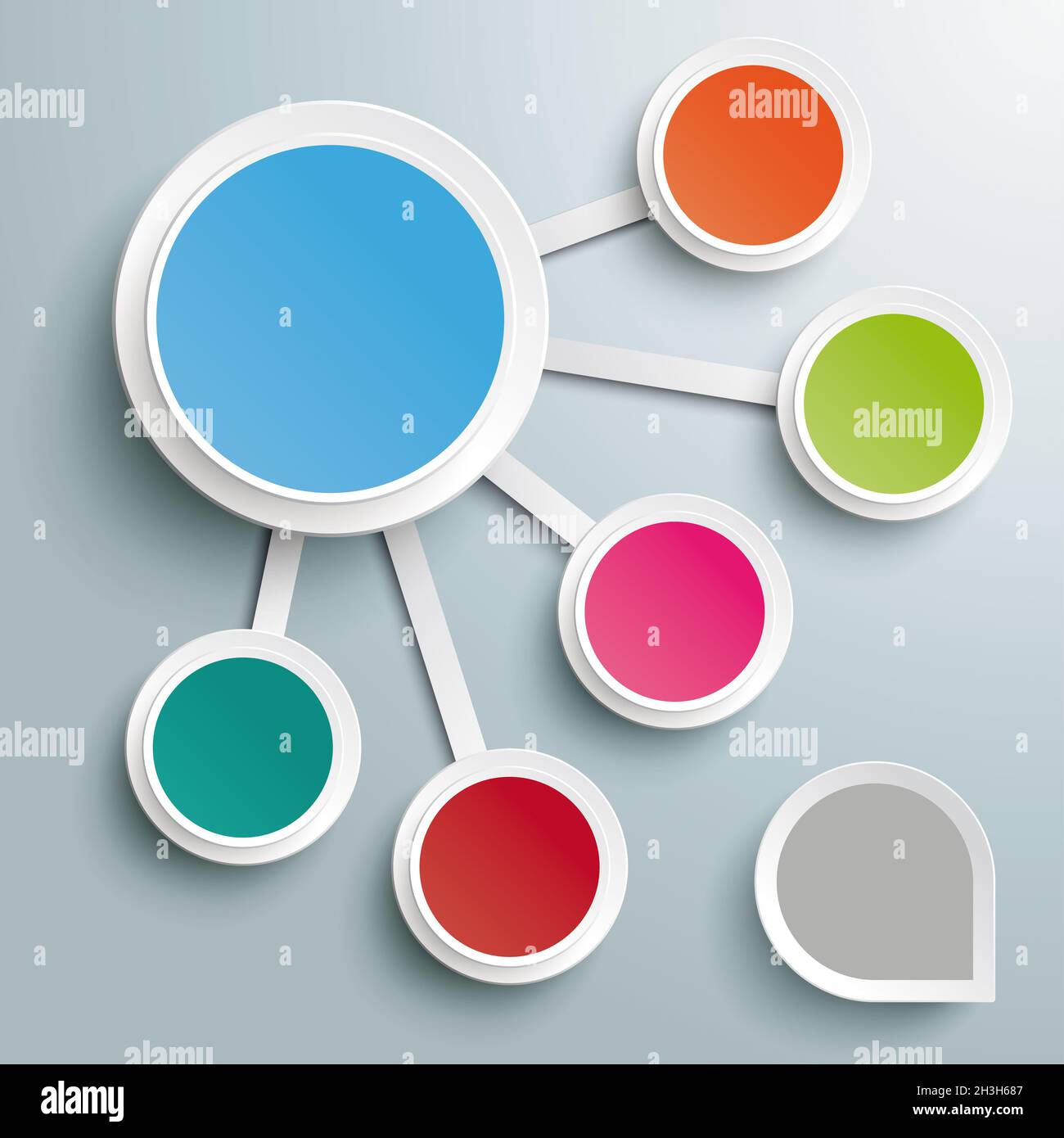 Infographic Big And 5 Small Circles PiAd Stock Photo - Alamy