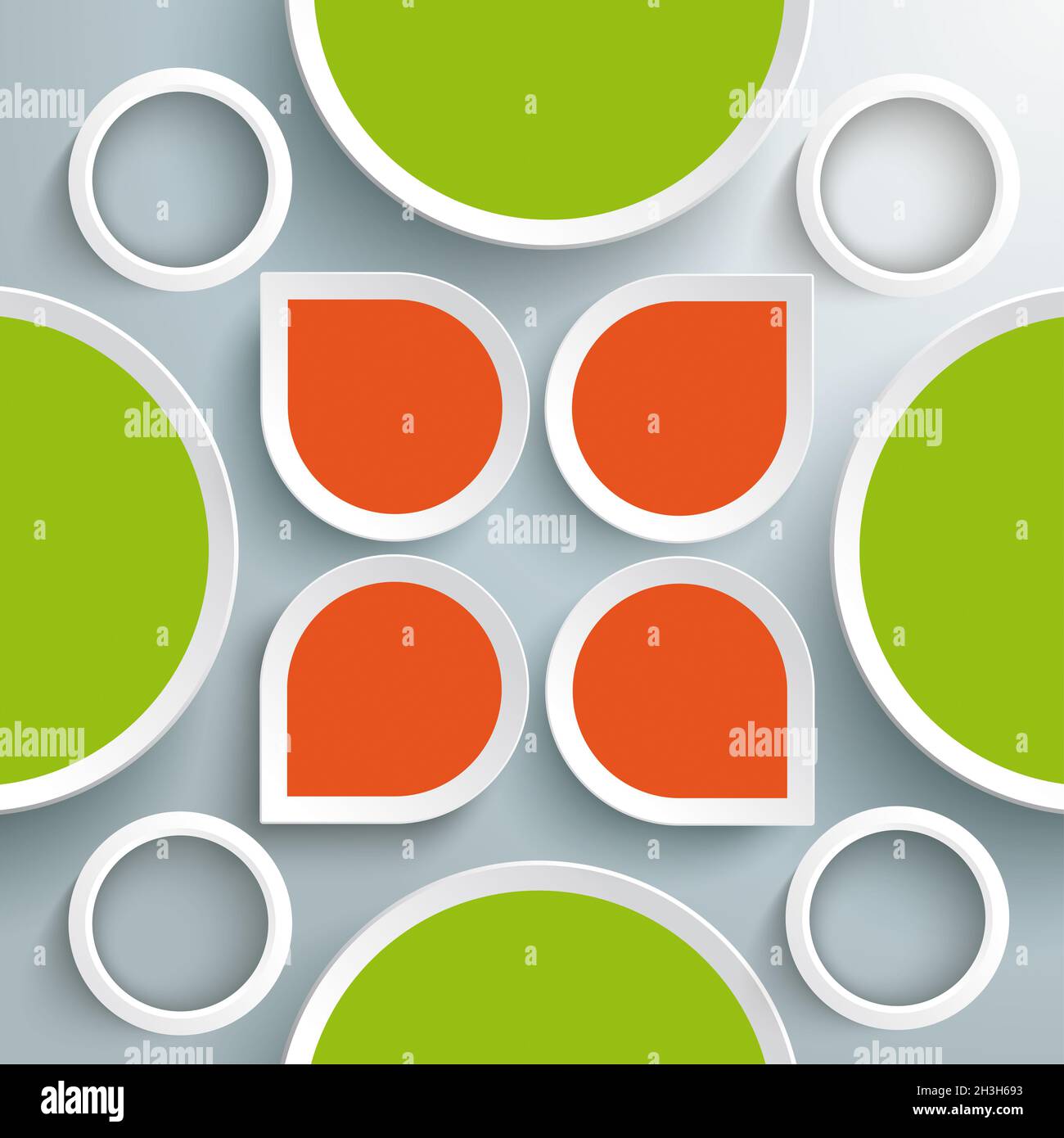 Infographic Colored Lotus Drops Rings Circles PiAd Stock Photo - Alamy