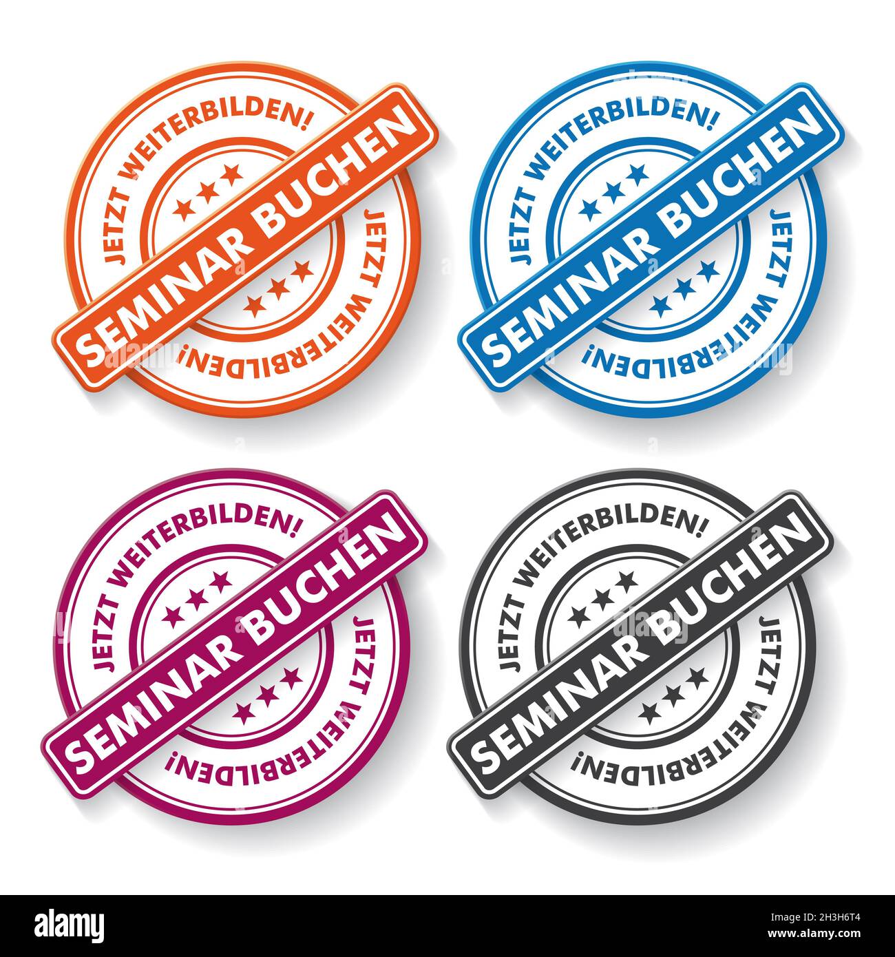 Seminar Booking Papper labels Stock Photo - Alamy