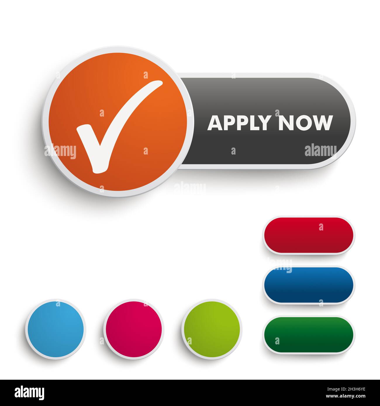 Apply Now Button Black Orange PiAd Stock Photo - Alamy