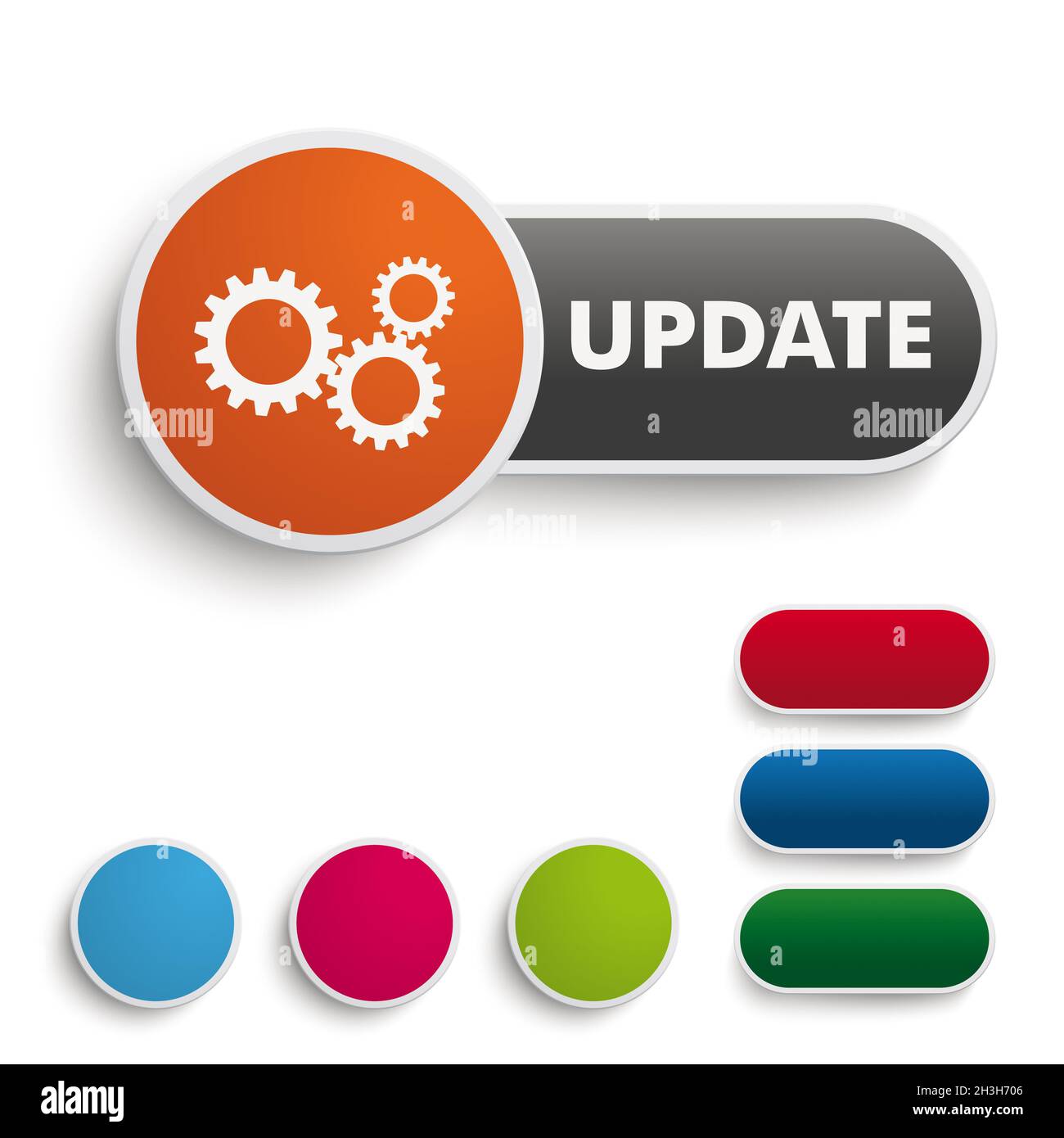 Update Button Black Orange PiAd Stock Photo - Alamy