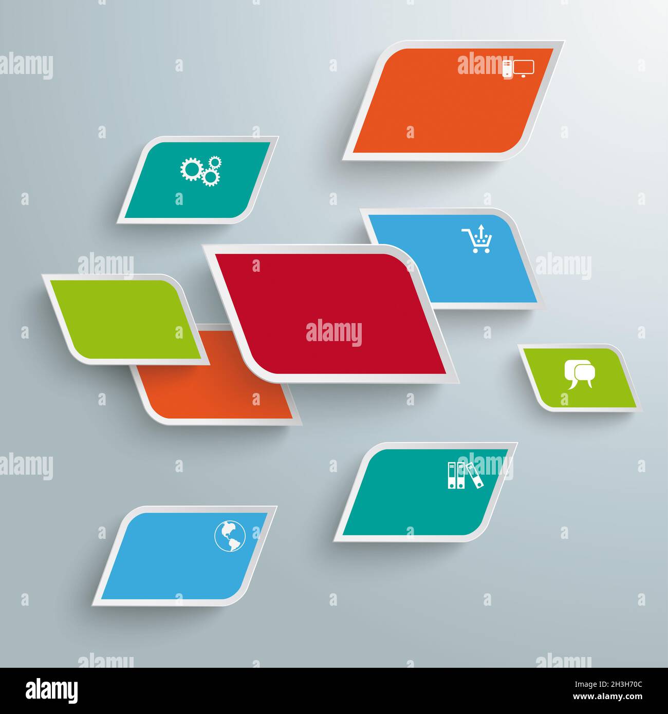 Colored Bevel Rectangles Abstract Infographic PiAd Stock Photo - Alamy