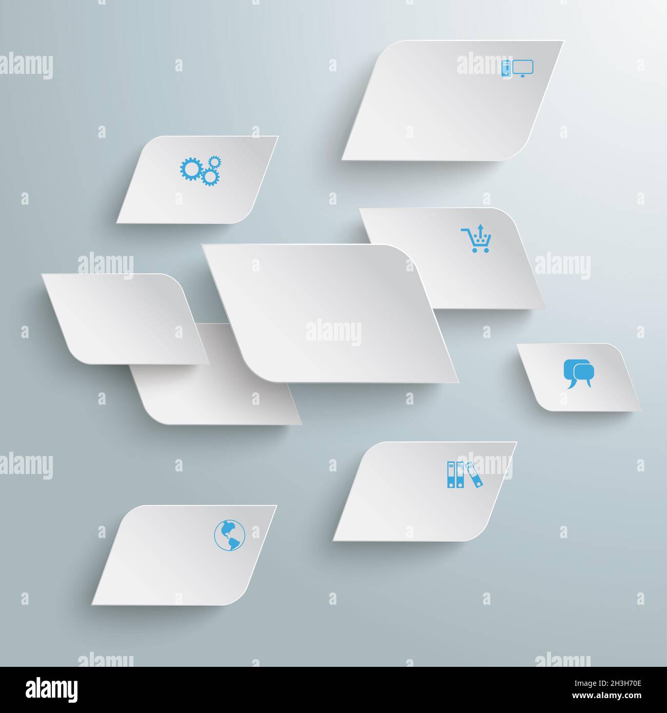White Bevel Rectangles Abstract Infographic PiAd Stock Photo - Alamy