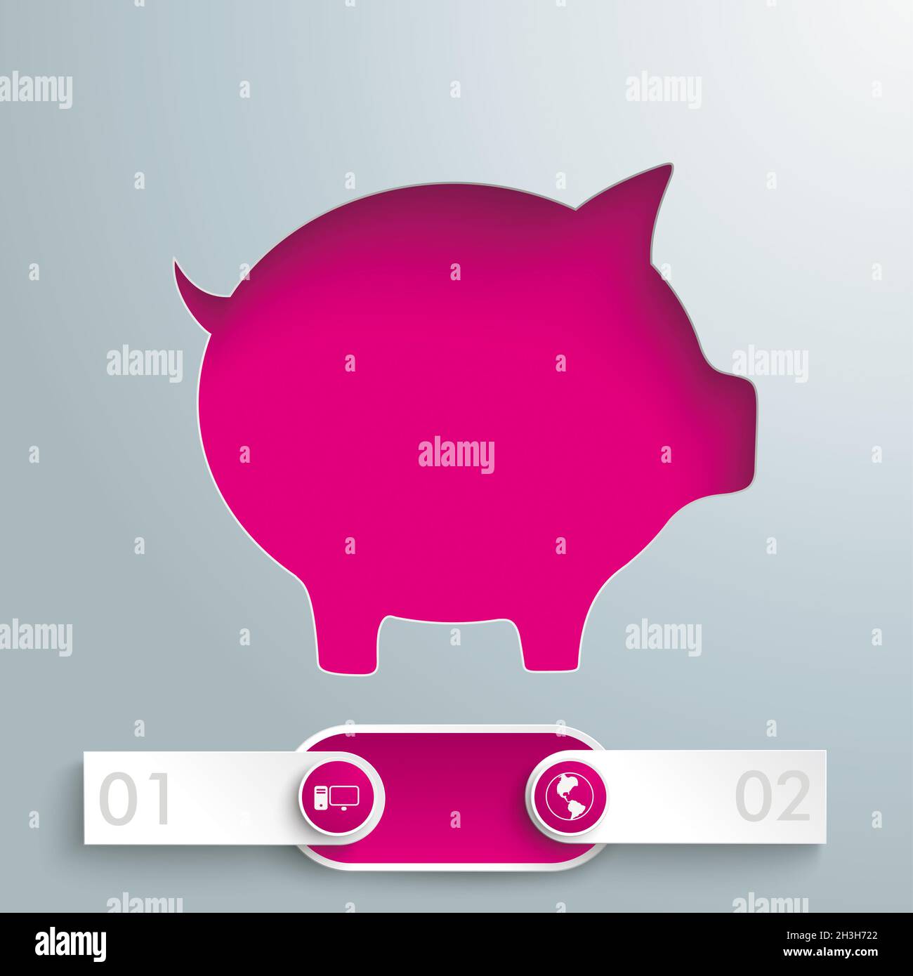 Piggy Bank Silver Background Infographic PiAd Stock Photo - Alamy
