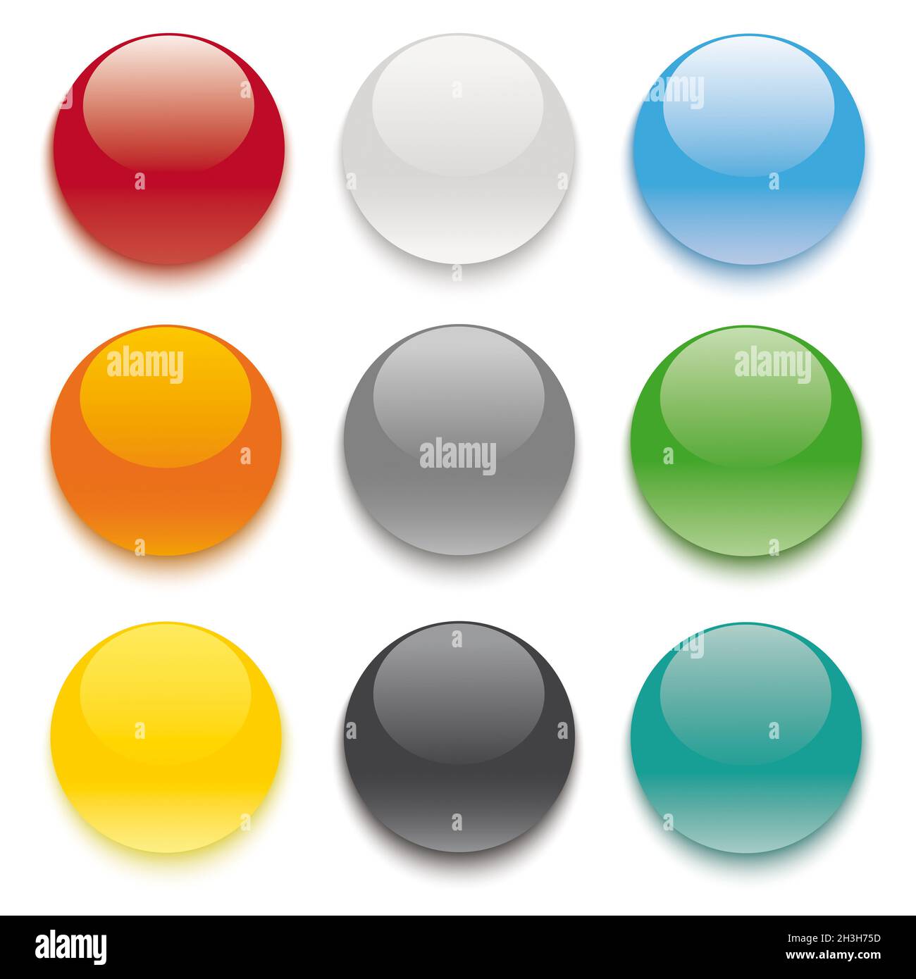 9 Colored Buttons Stock Photo - Alamy