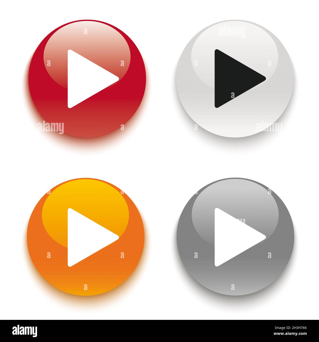 Set play buttons icons Cut Out Stock Images & Pictures - Alamy