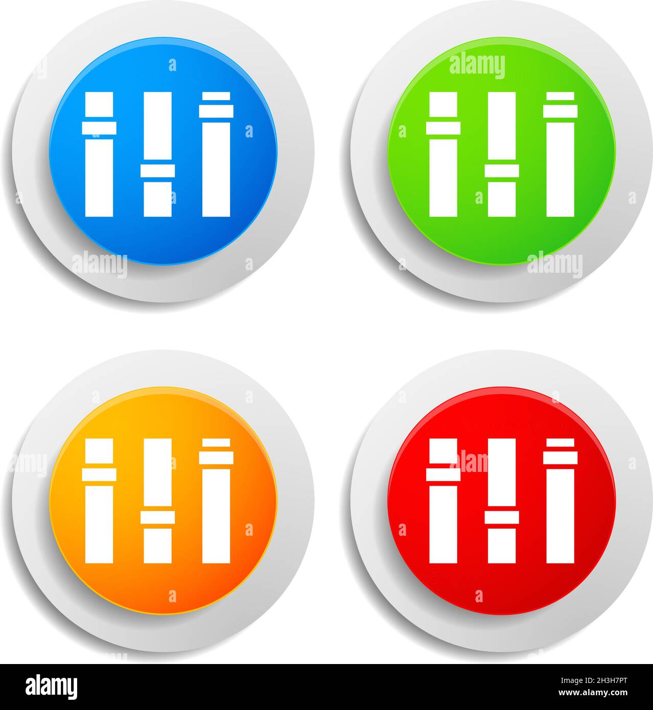 Adjuster, slider, tuner, fader bars with levers, knobs - stock vector ...