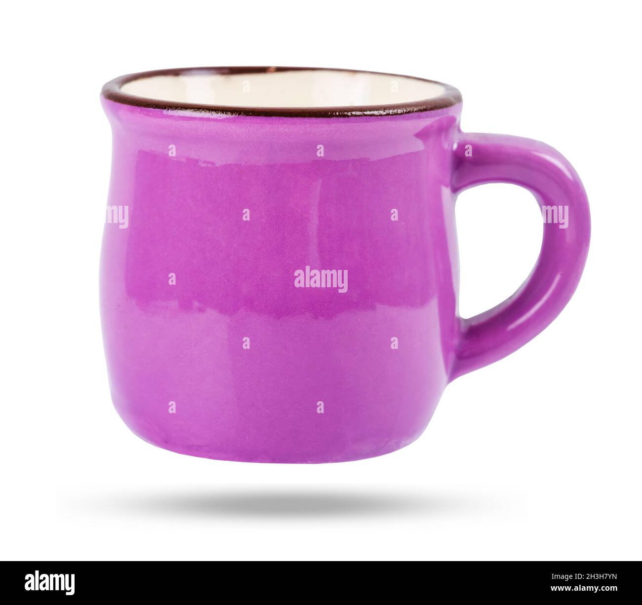 Vintage violet tea cup isolated on white backgrounds, include clipping ...