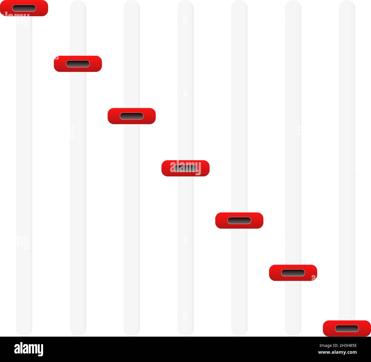 Adjuster, slider, tuner, fader bars with levers, knobs - stock vector ...