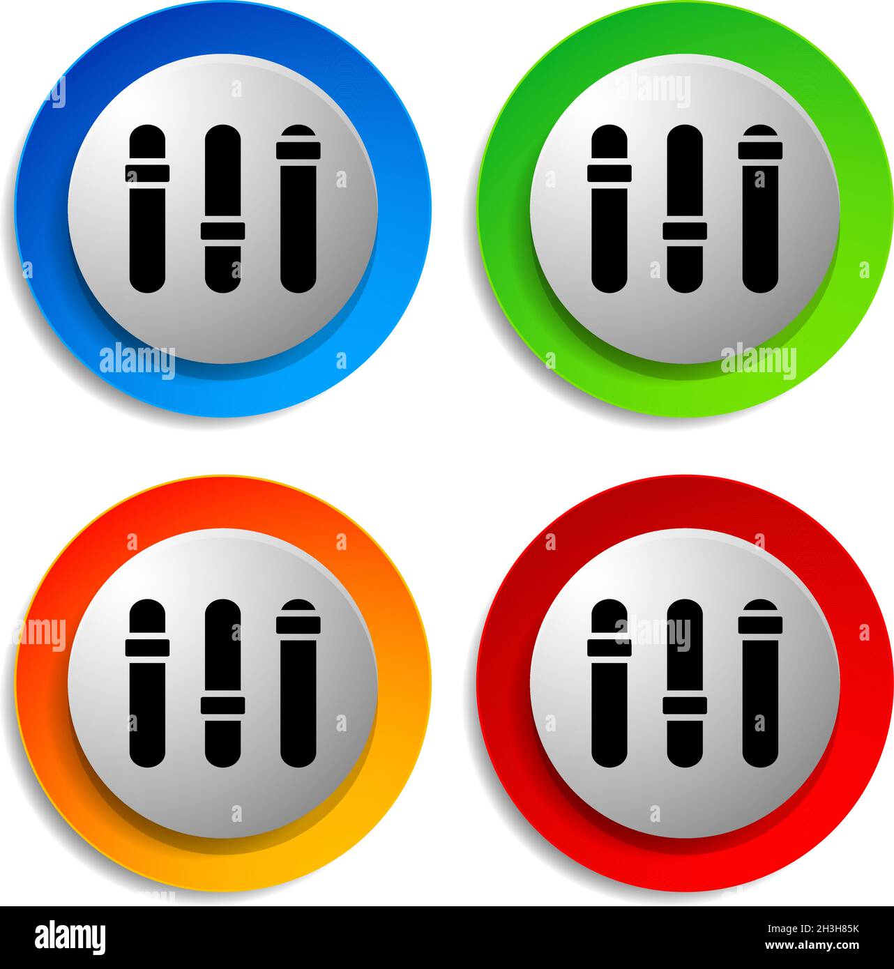 Adjuster, slider, tuner, fader bars with levers, knobs - stock vector ...
