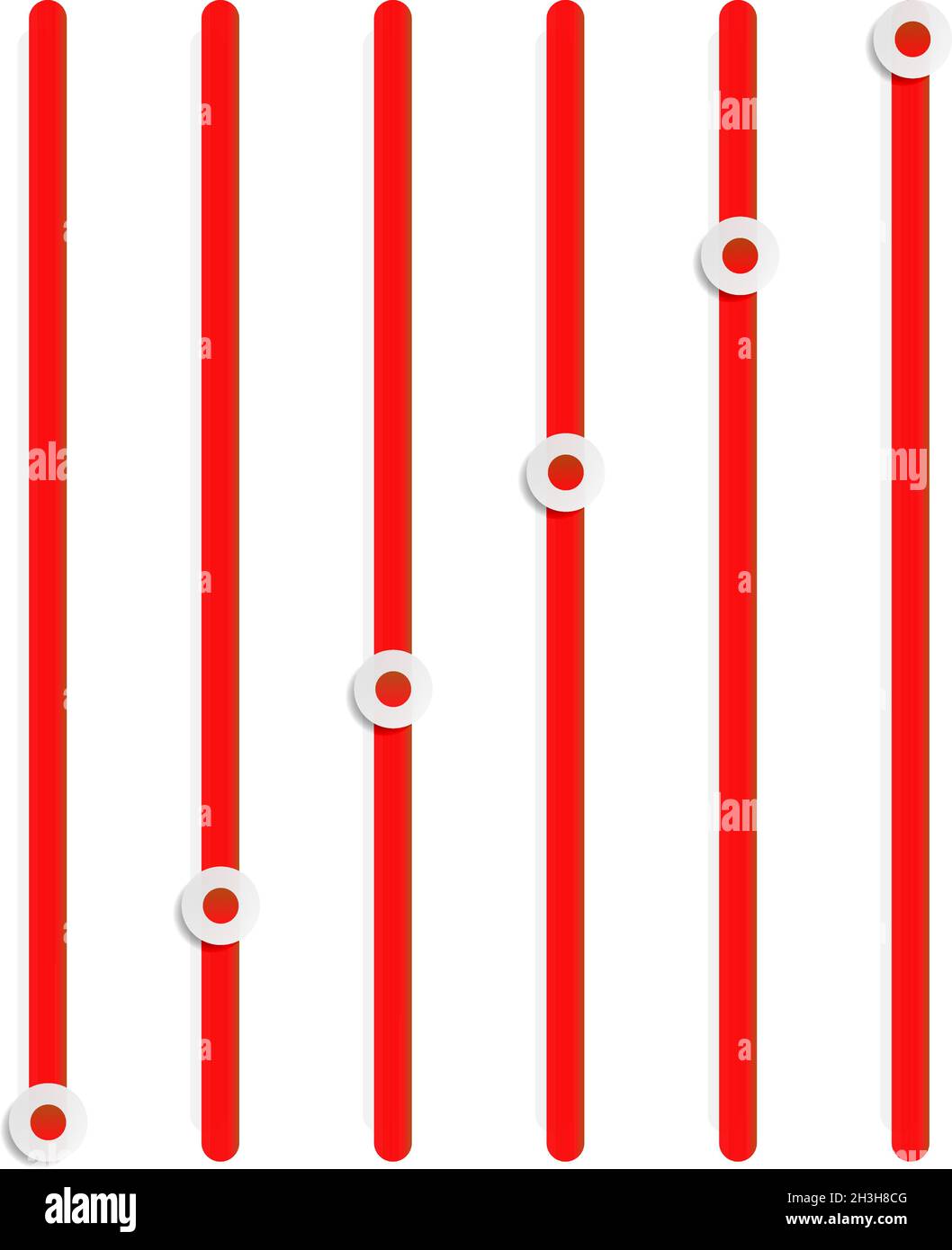 Adjuster, slider, tuner, fader bars with levers, knobs - stock vector ...