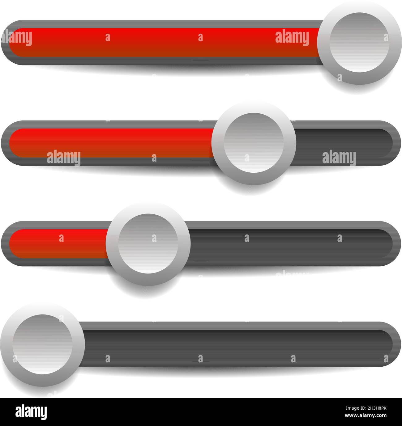 Adjuster, slider, tuner, fader bars with levers, knobs - stock vector ...