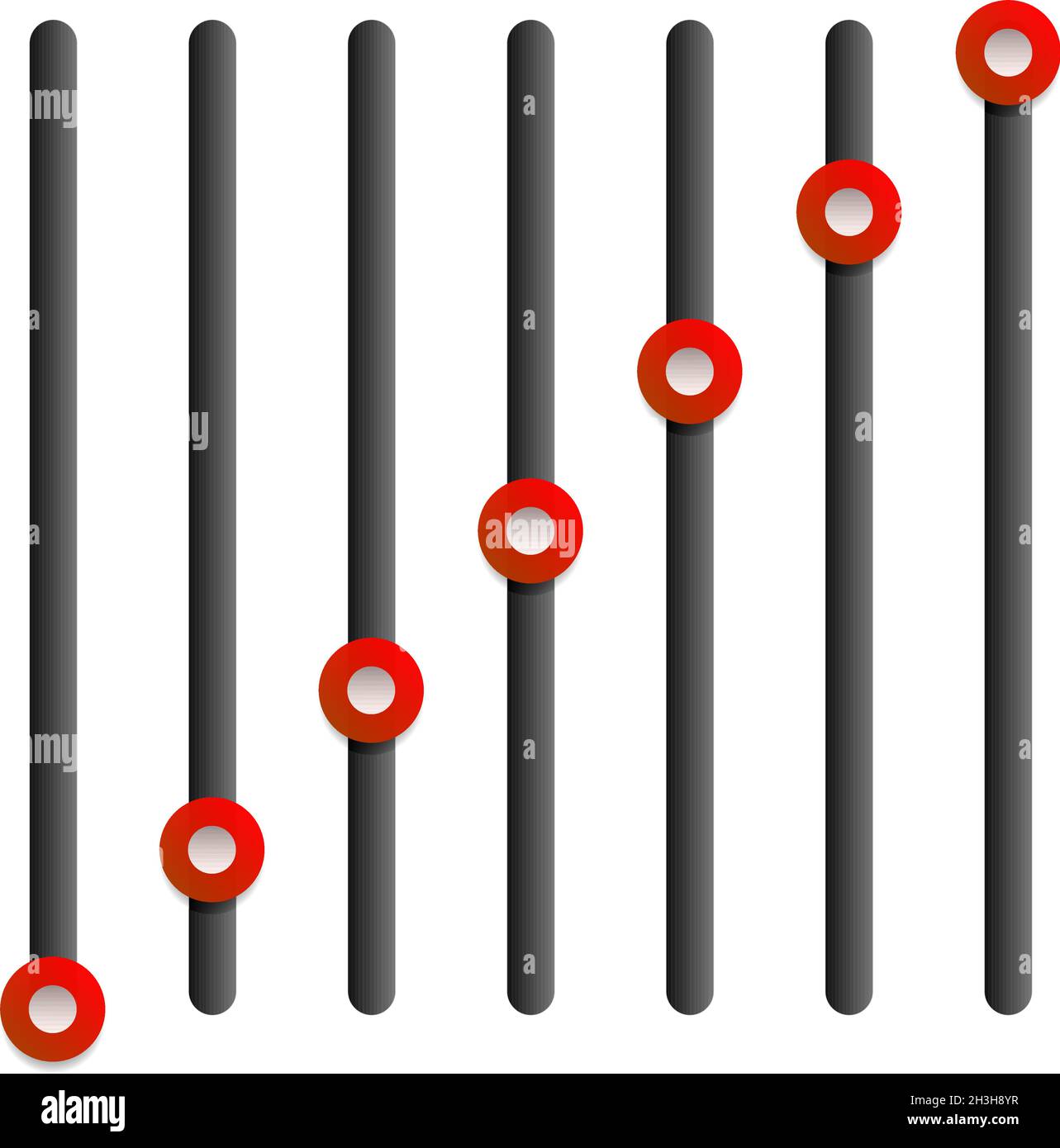 Adjuster, slider, tuner, fader bars with levers, knobs - stock vector ...