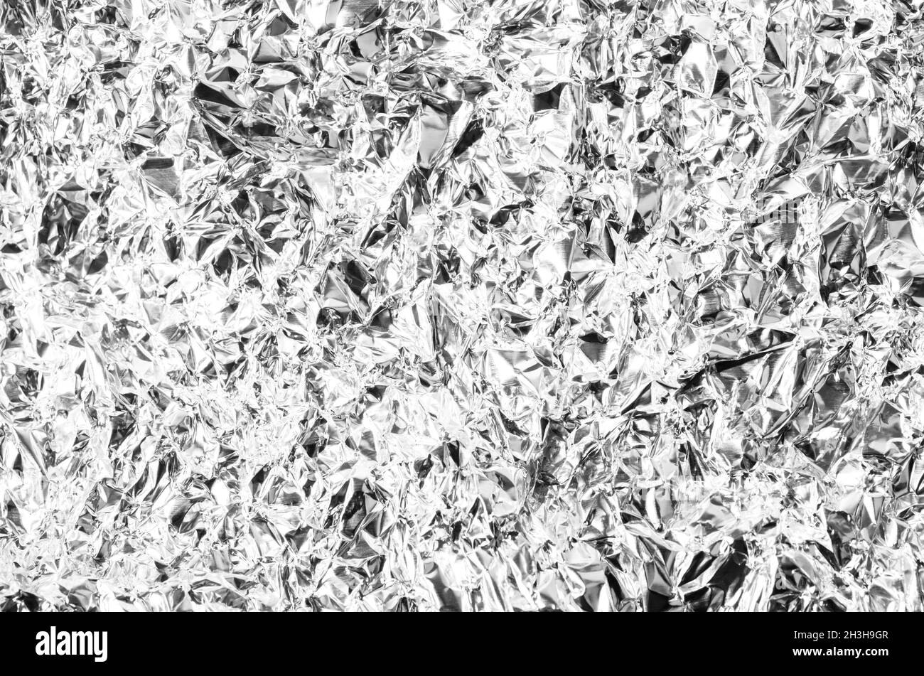 Shiny metal silver gray foil crumpled texture background Stock Photo ...