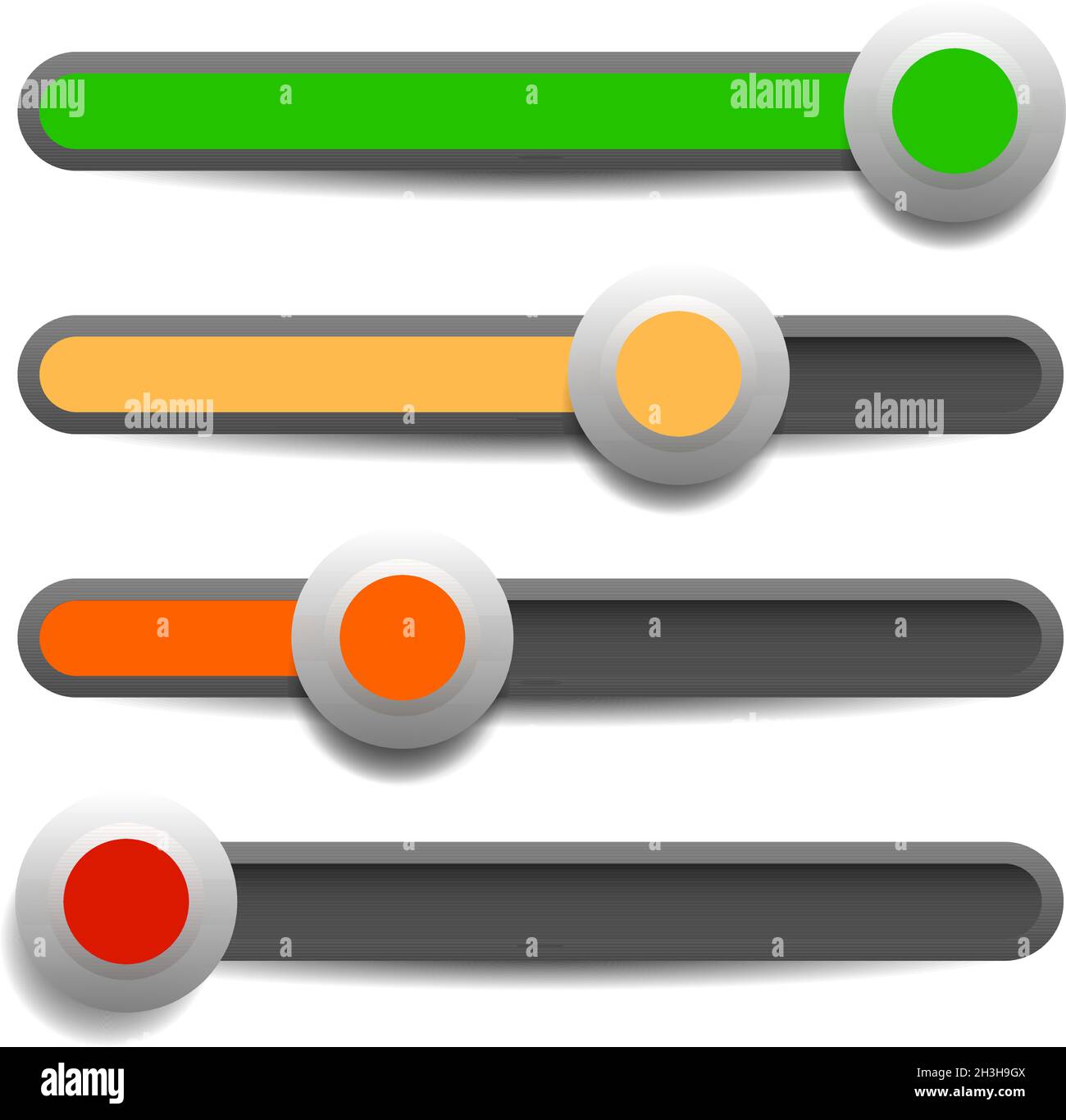 Adjuster, slider, tuner, fader bars with levers, knobs - stock vector ...
