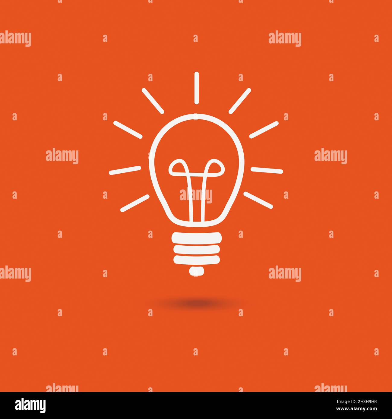 Orange Background Bulb Idea Stock Photo - Alamy