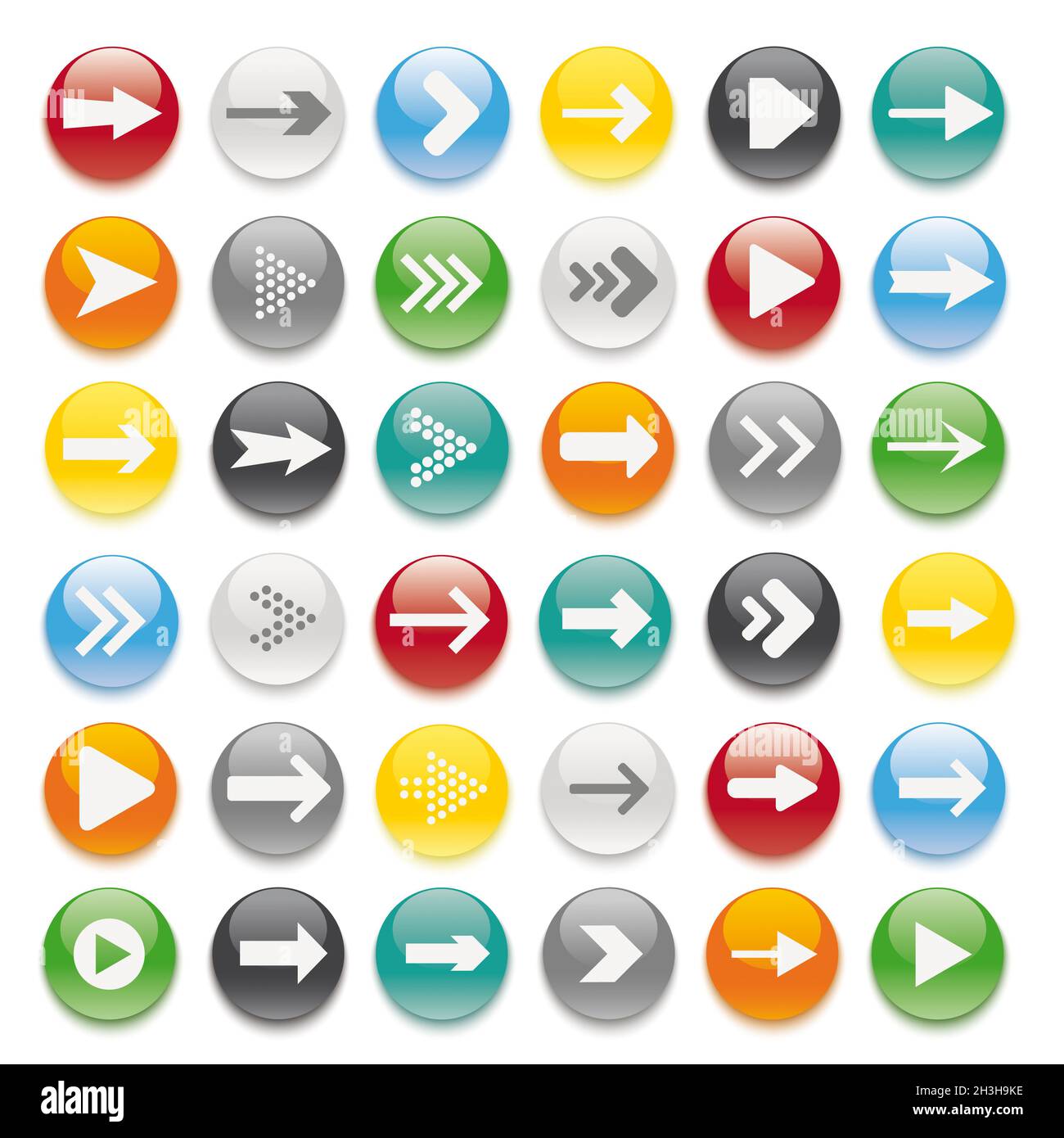 36 Colored Buttons Stock Photo - Alamy