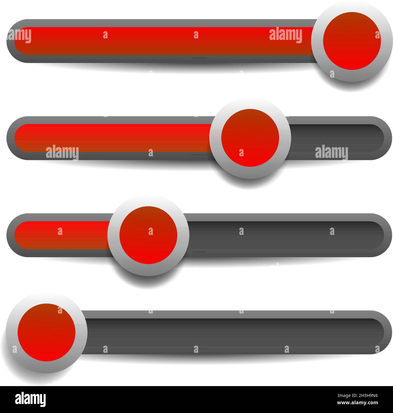 Adjuster, slider, tuner, fader bars with levers, knobs - stock vector ...