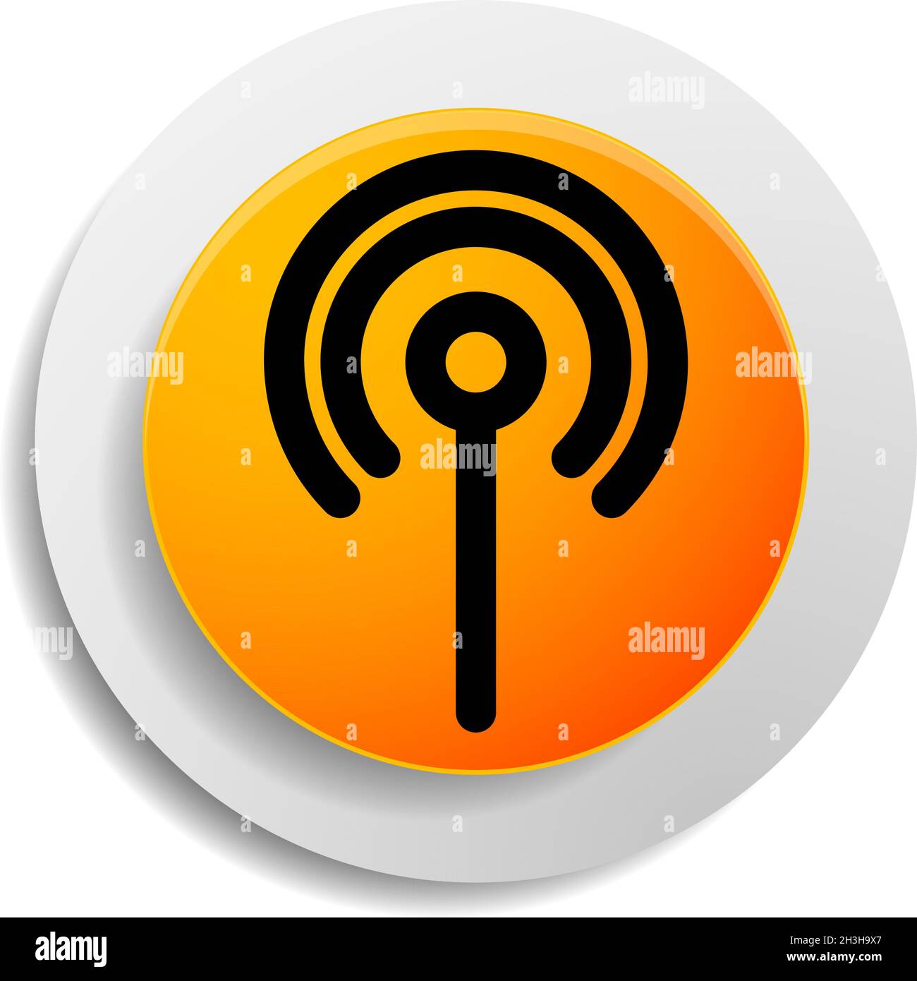 Cordless / Wireless connection, Wifi signal symbol, icon for telecom ...