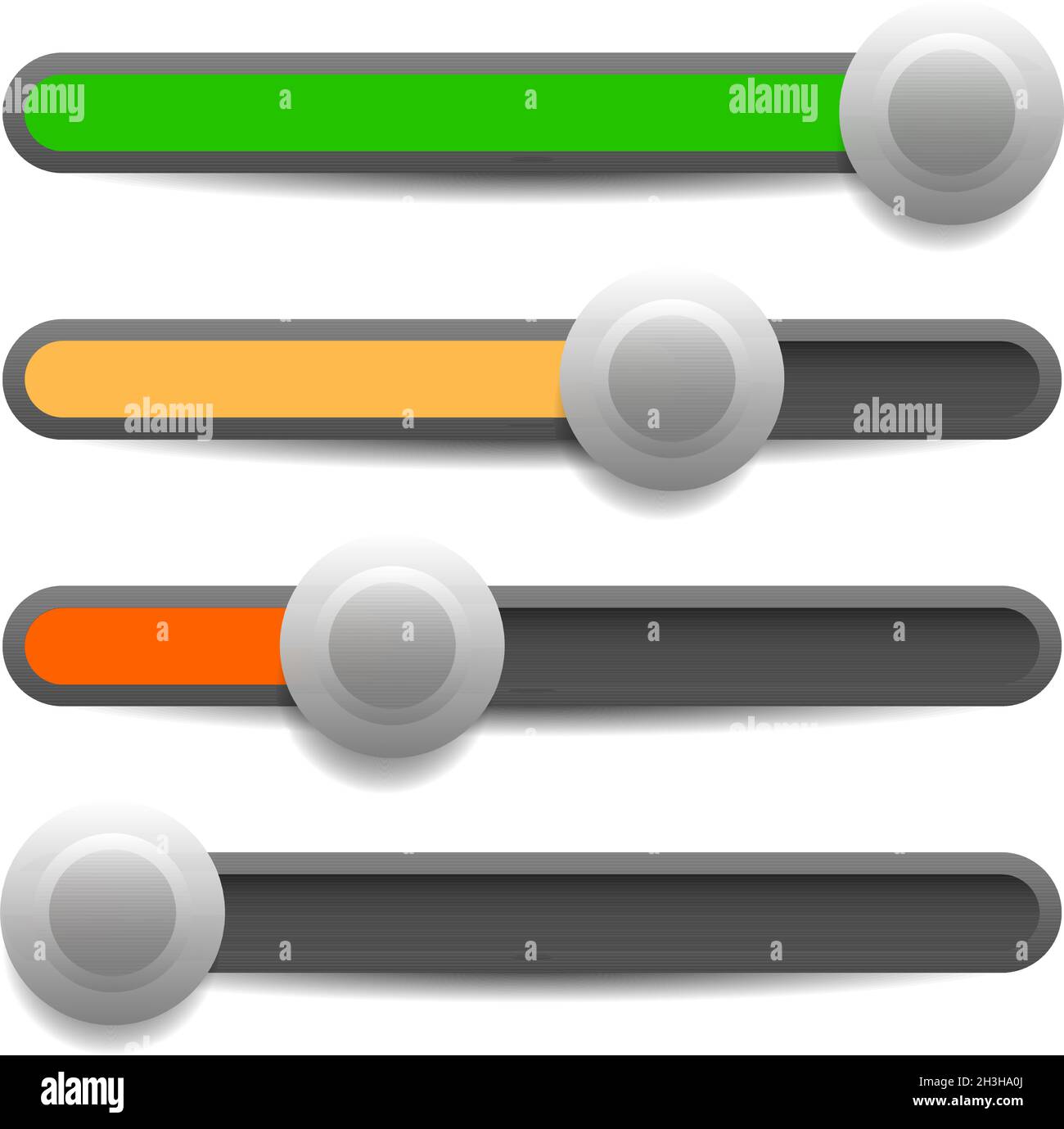 Adjuster, slider, tuner, fader bars with levers, knobs - stock vector ...