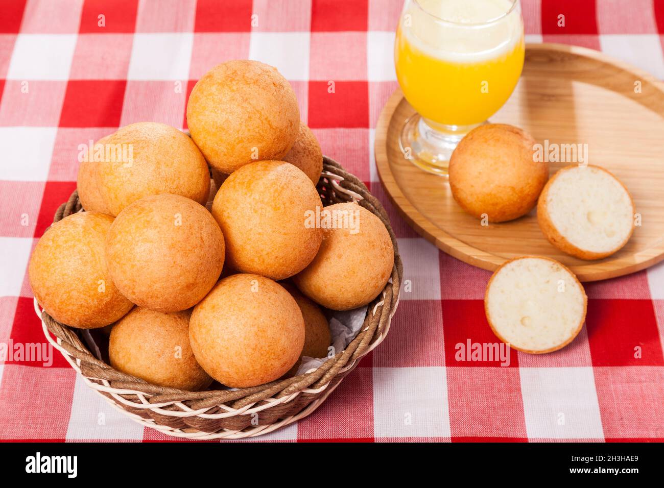 Traditional Food Colombian Buñuelo - Deep Fried Cheese Bread Con cold ...