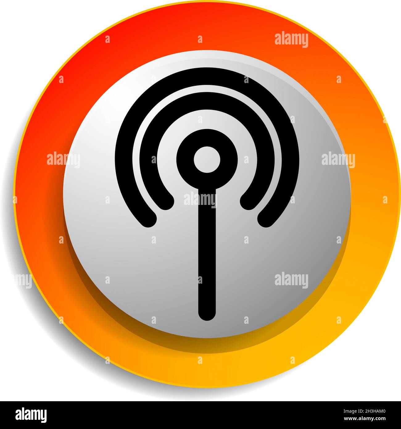 Cordless / Wireless connection, Wifi signal symbol, icon for telecom ...