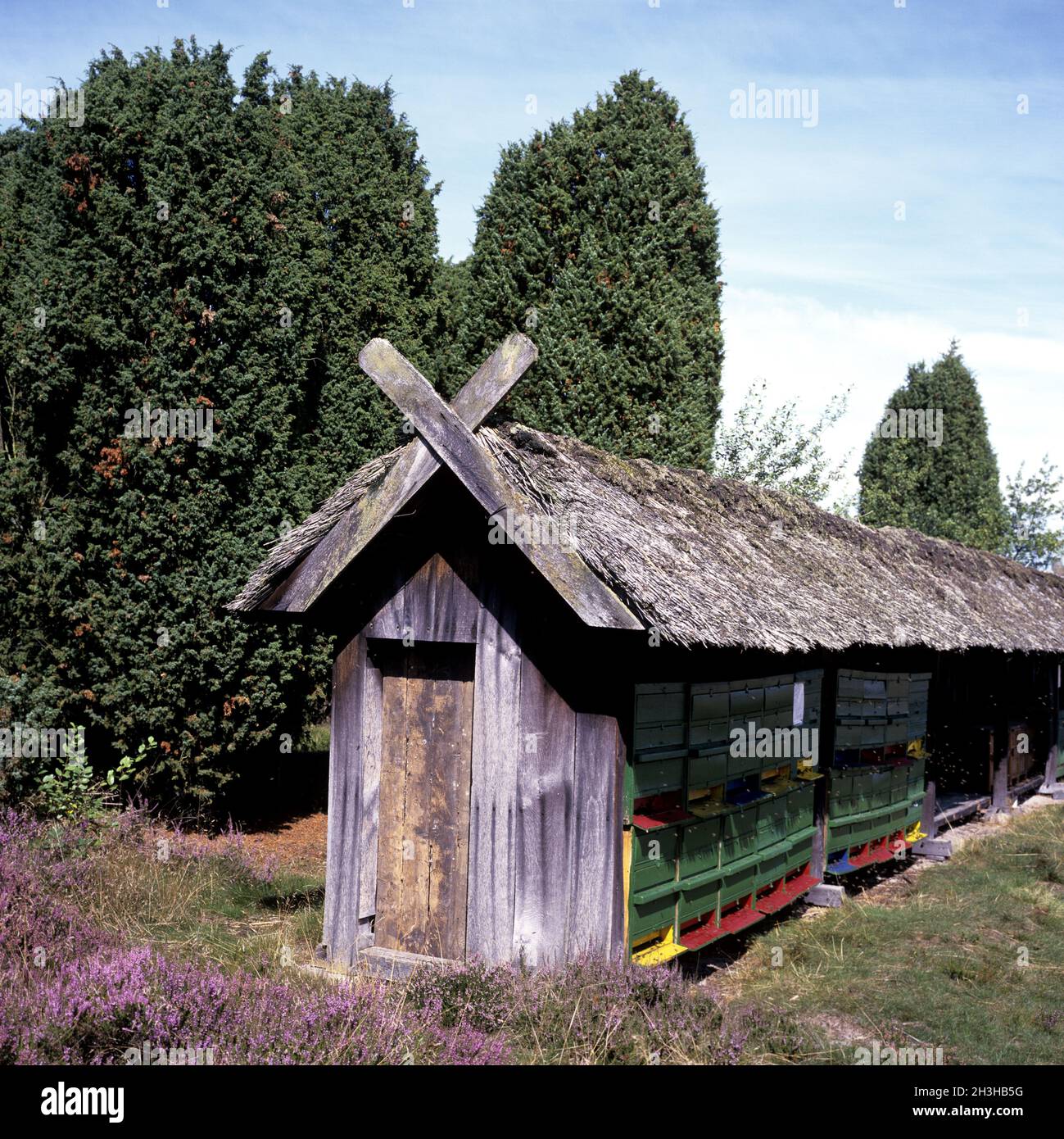 Bee house, beehive Stock Photo - Alamy