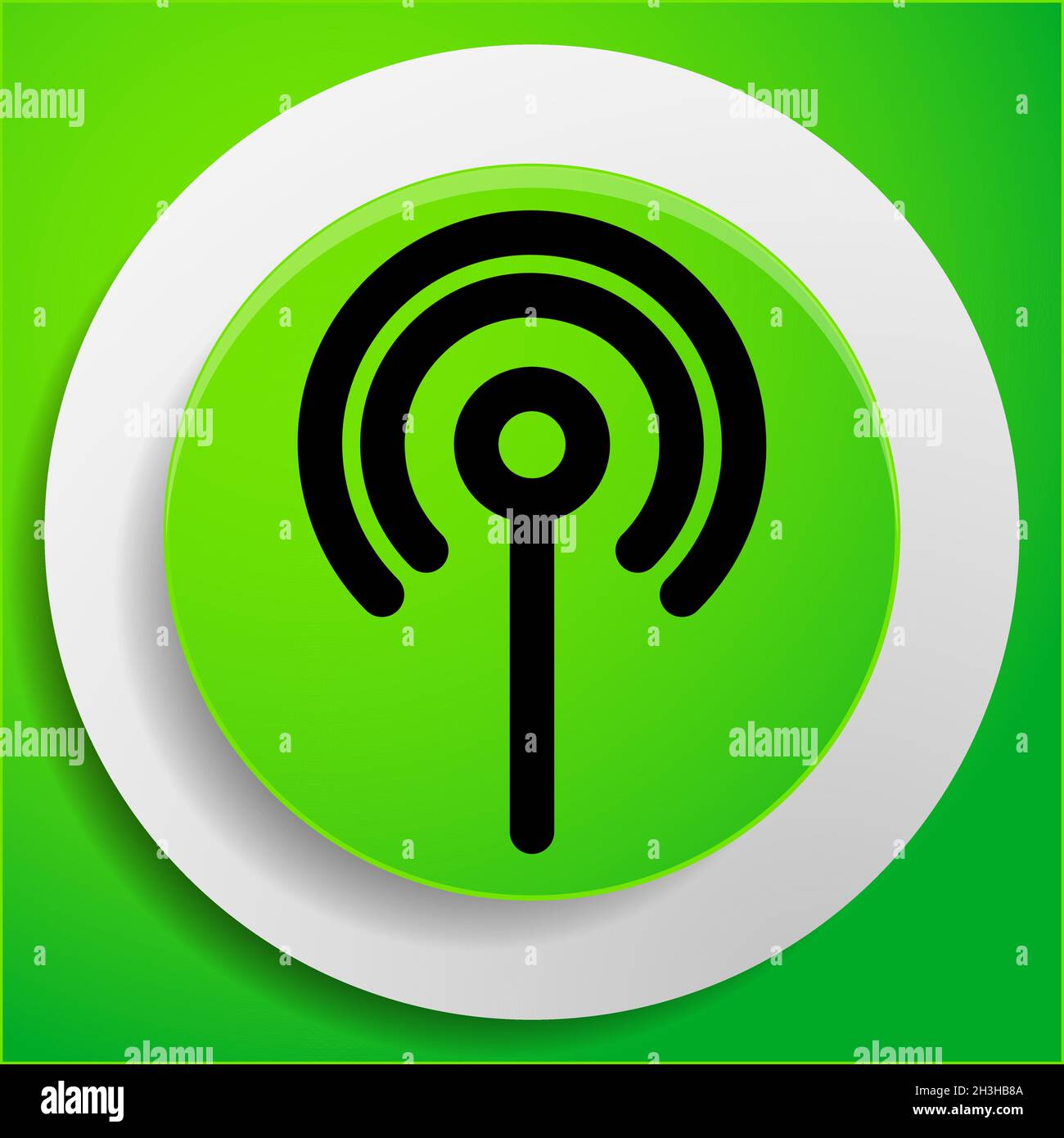 Cordless / Wireless connection, Wifi signal symbol, icon for telecom ...