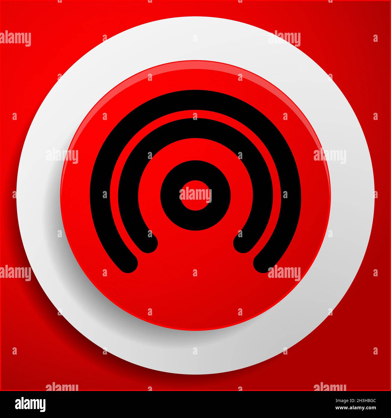 Cordless / Wireless connection, Wifi signal symbol, icon for telecom ...