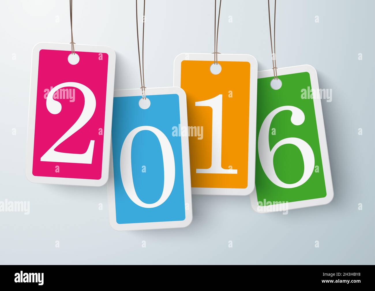 Four Colored Price Stickers 2016 Stock Photo - Alamy