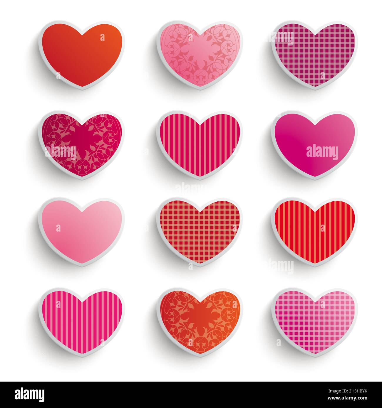 Colored Hearts Set Stock Photo - Alamy