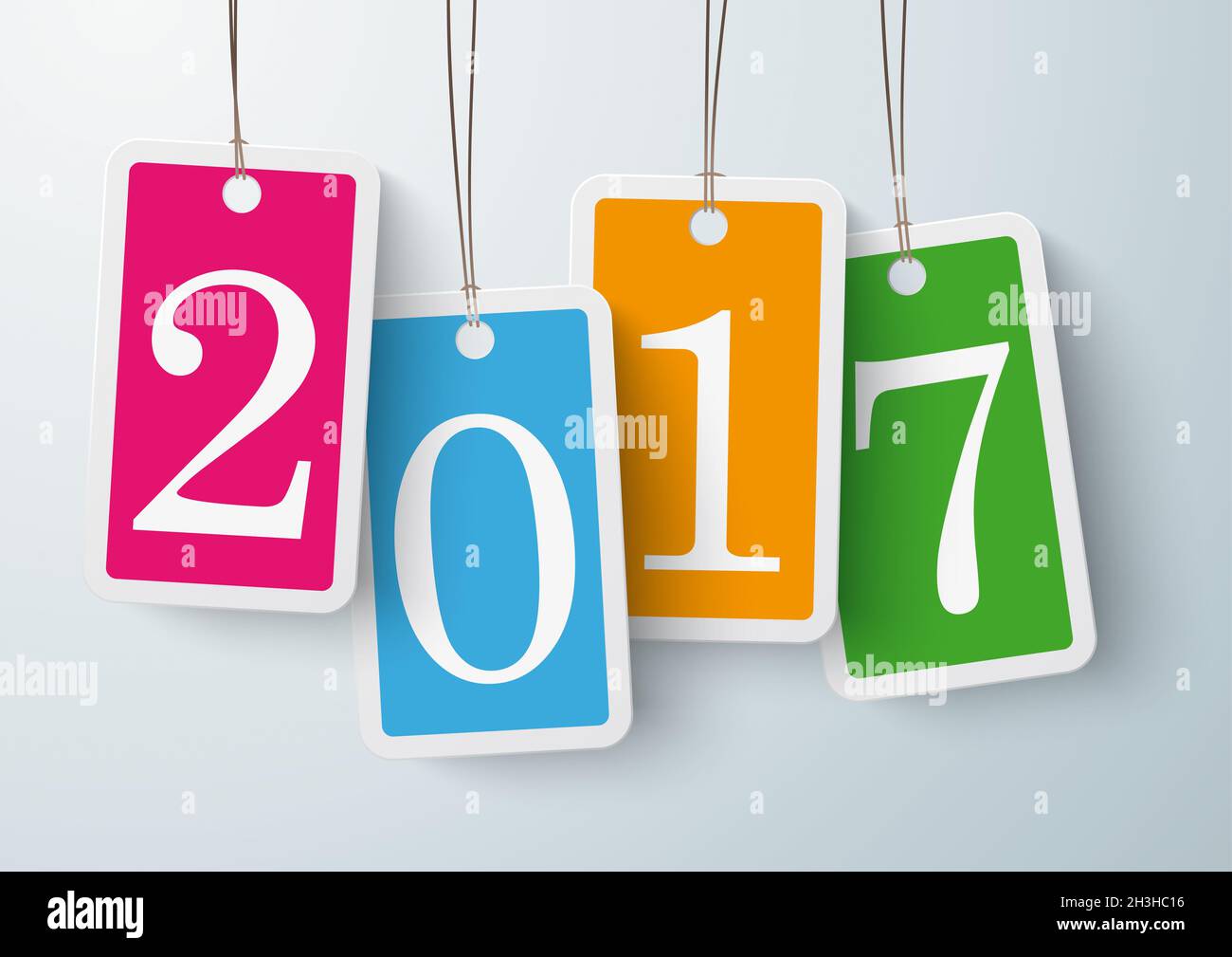 Four Colored Price Stickers 2017 Stock Photo - Alamy