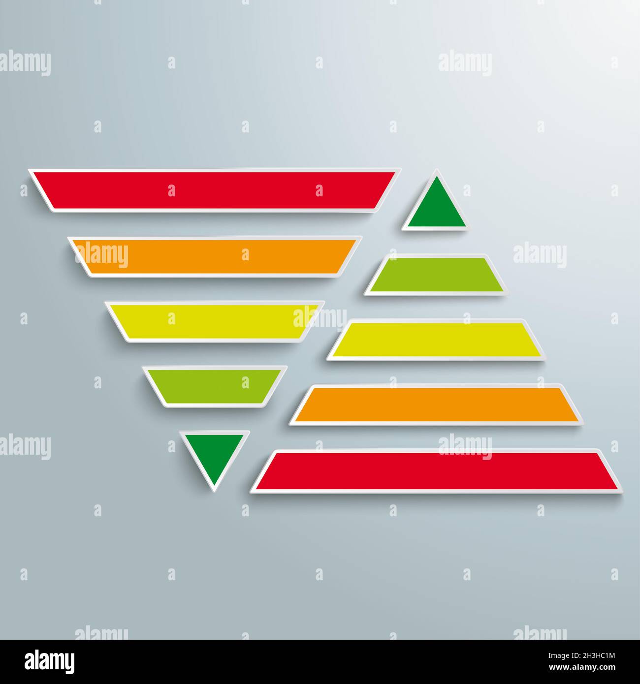 2 Parallel Colored Pyramids Infographic PiAd Stock Photo - Alamy