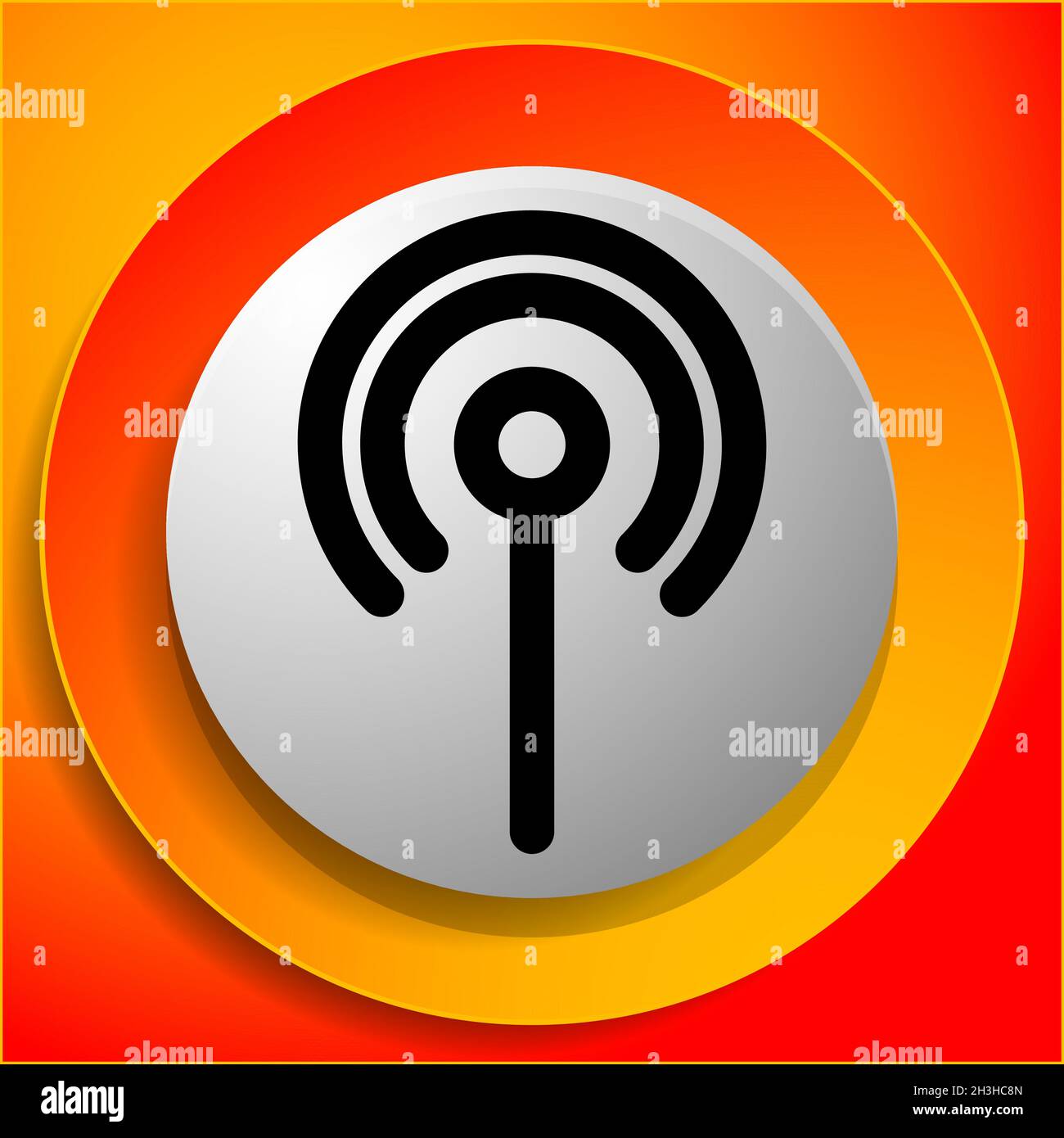 Cordless / Wireless connection, Wifi signal symbol, icon for telecom ...