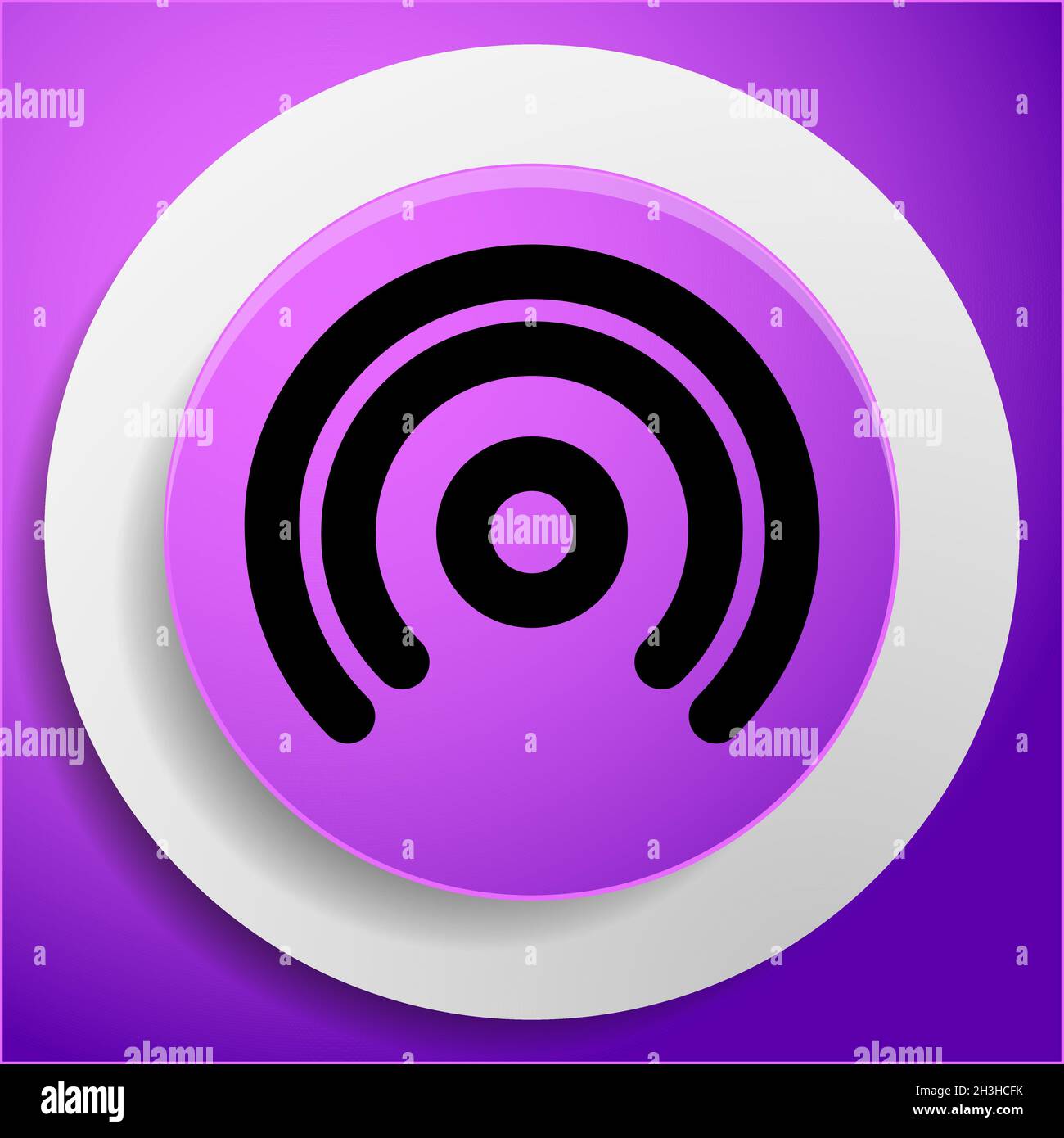 Cordless / Wireless connection, Wifi signal symbol, icon for telecom ...
