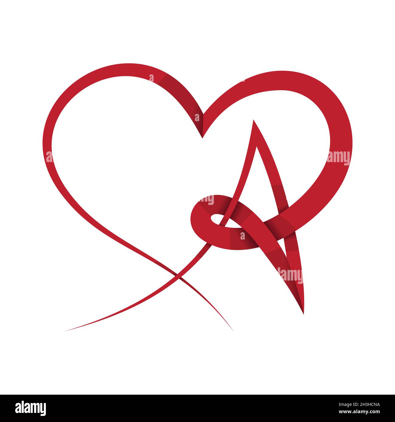 Abstract letter A Love vector symbol in flat style. Abstract Love ...