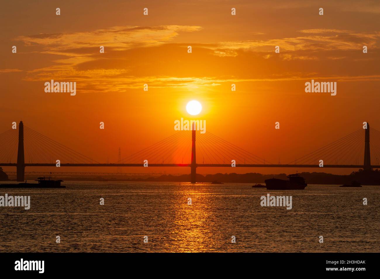 Sunset on the Red River Stock Photo - Alamy