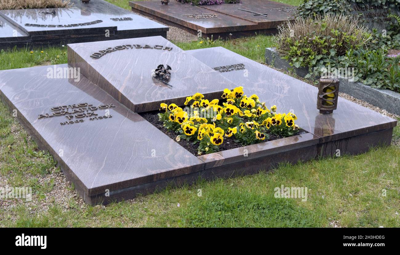 Double grave, stone slab Stock Photo - Alamy