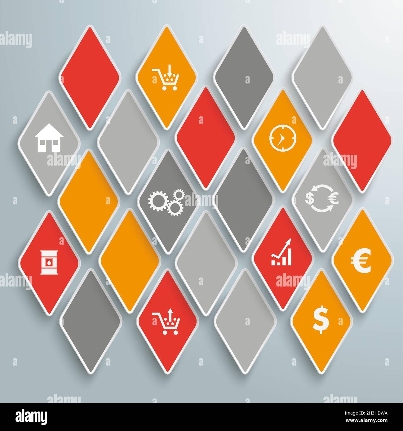 Colored Rhombus Pieces Structure Infographic PiAd Stock Photo - Alamy