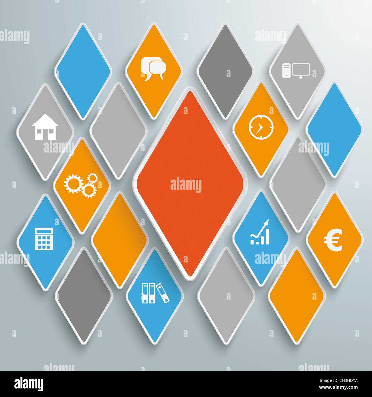 Colored Rhombus Pieces Structure Centre Infographic PiAd Stock Photo ...