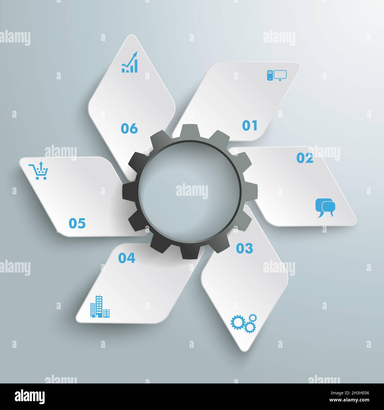 Rhombus Fan Black Gear 6 Options PiAd Stock Photo - Alamy