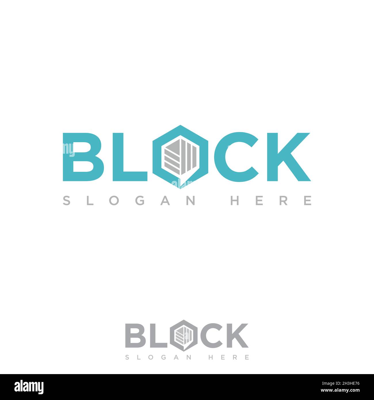 Block letter with O shape hexagon on the white background. Vector ...