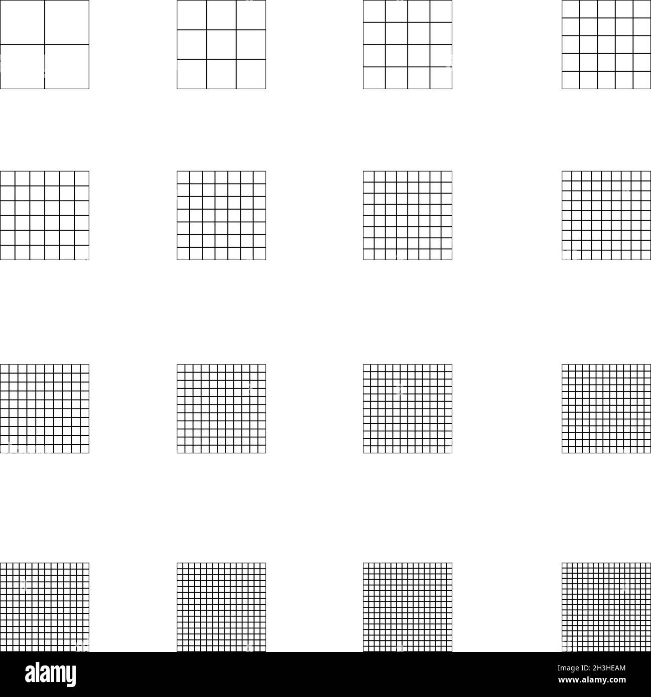 Black and white grid, mesh. Seamlessly repeatable plotting, graph paper pattern, texture and ...