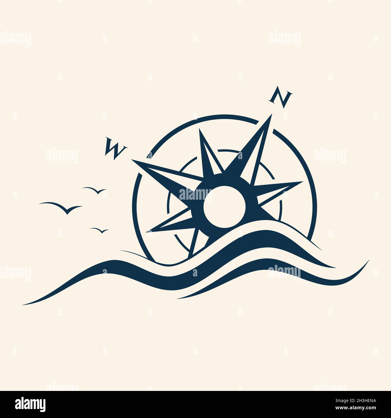 Abstract design compass for element design. Simple and flat design ...
