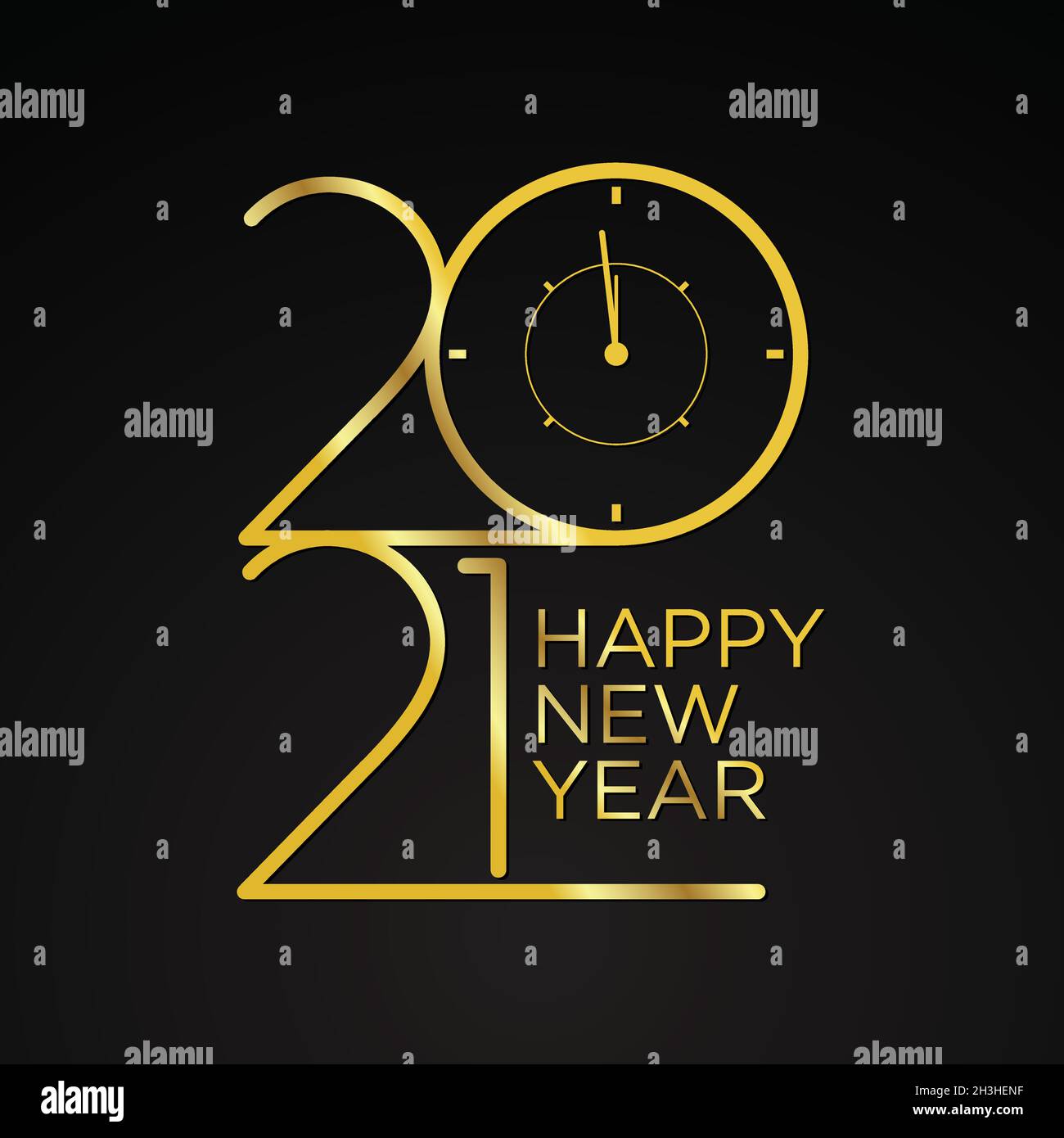 Collection of 2021 Happy New Year signs symbols. Vector illustration ...