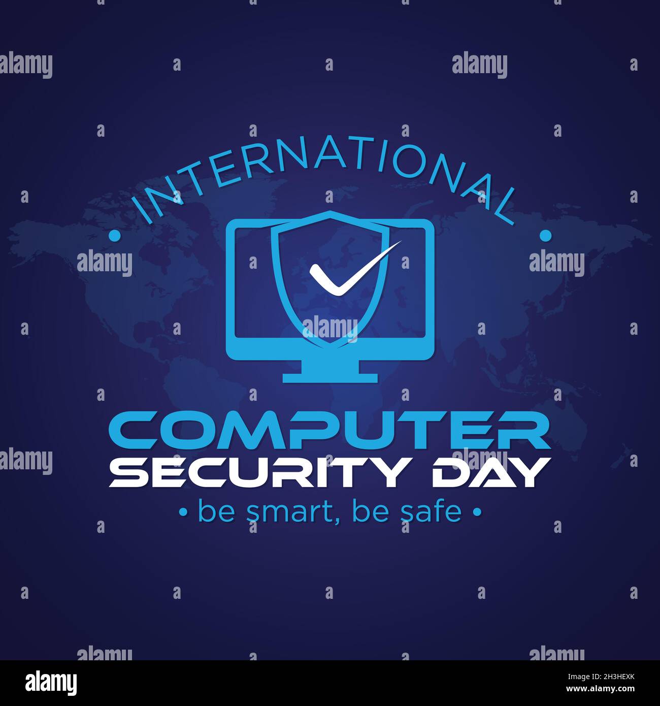 Computer Security Day letter emblem in flat style. Vector illustration ...