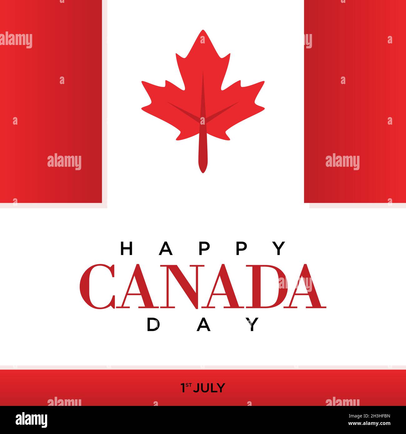 Happy Canada day letter with red maple leaf vector image. Vector ...