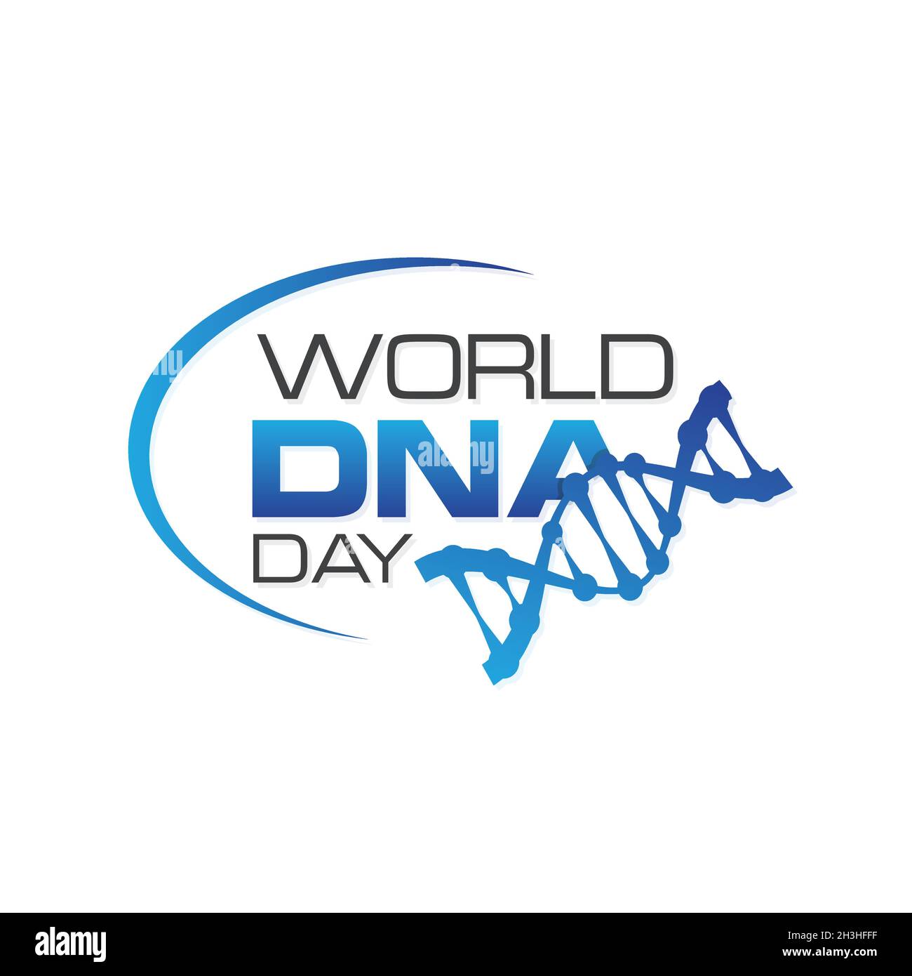 DNA Day lettering design on the white background. Vector illustration ...