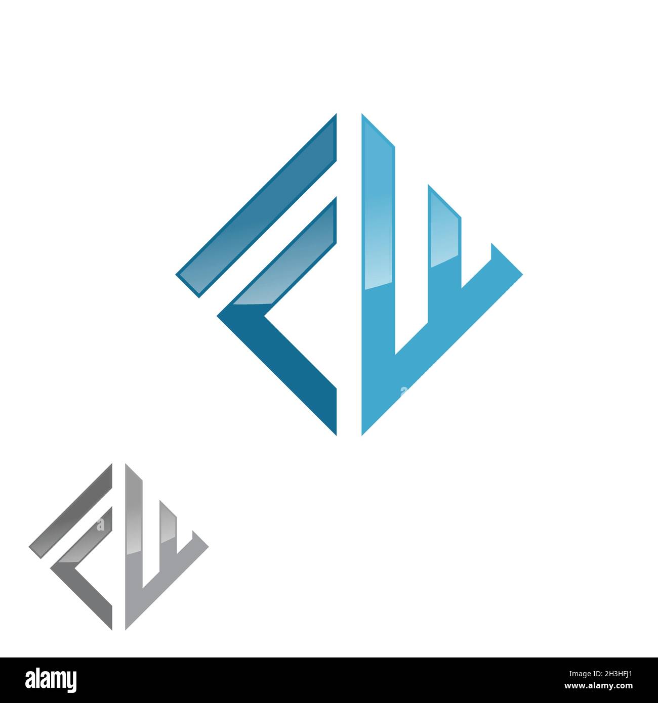 Abstract letter FW symbol design with creative modern trendy. Simple ...