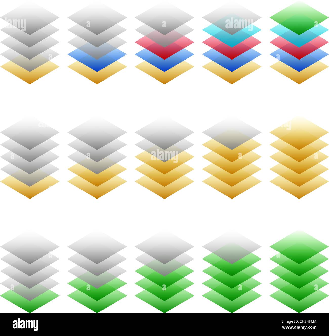 Stacked tower abstract server, HDD, hosting or building construction ...